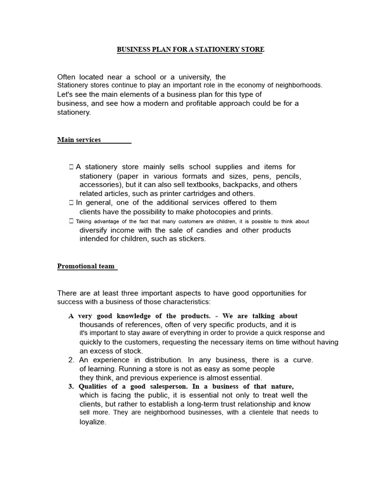 Business Plan Stationery | PDF | Stationery | Textbook