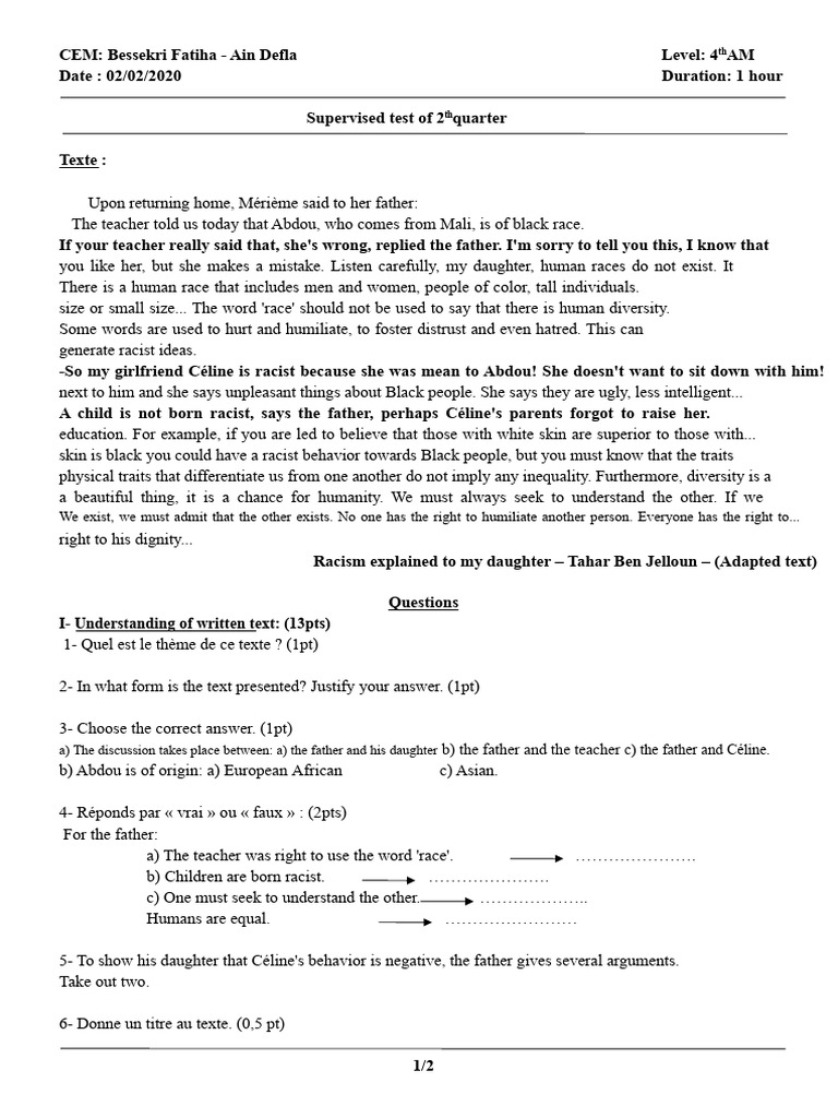 Explaining Racism to My Daughter | PDF | Racism | Discrimination & Race ...