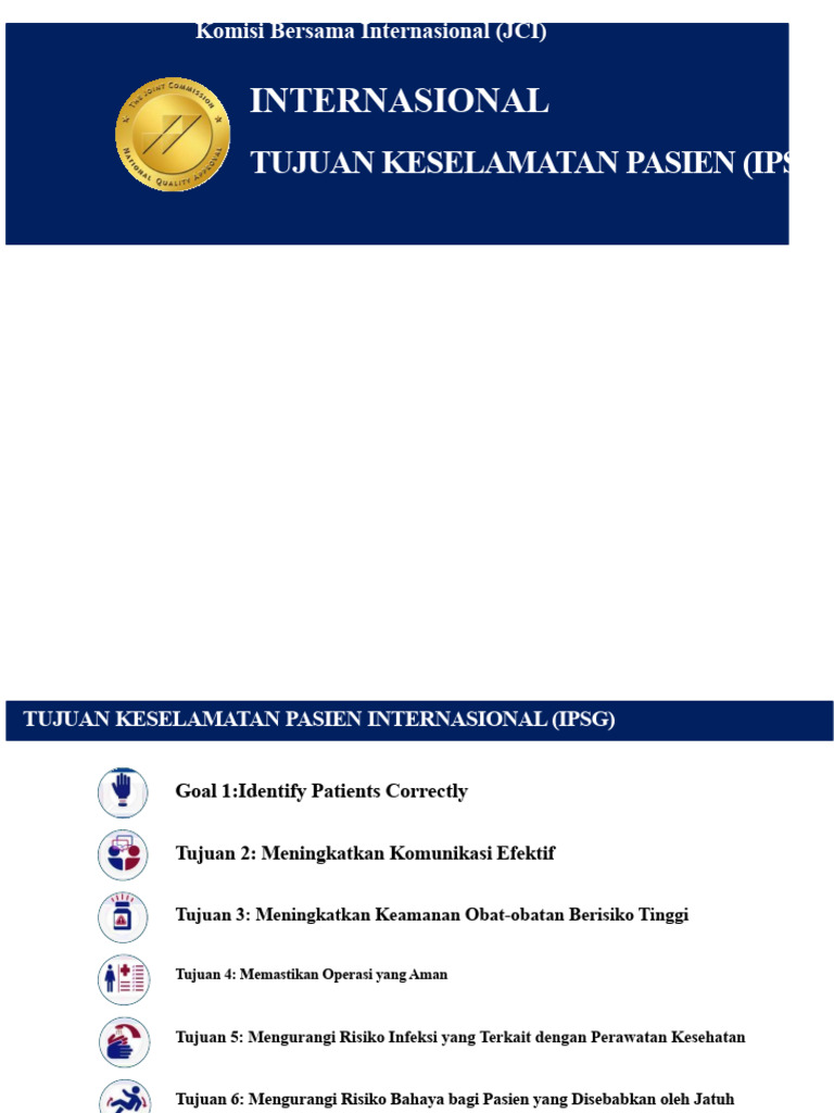 Tujuan Keselamatan Pasien Internasional (Ipsg) | PDF