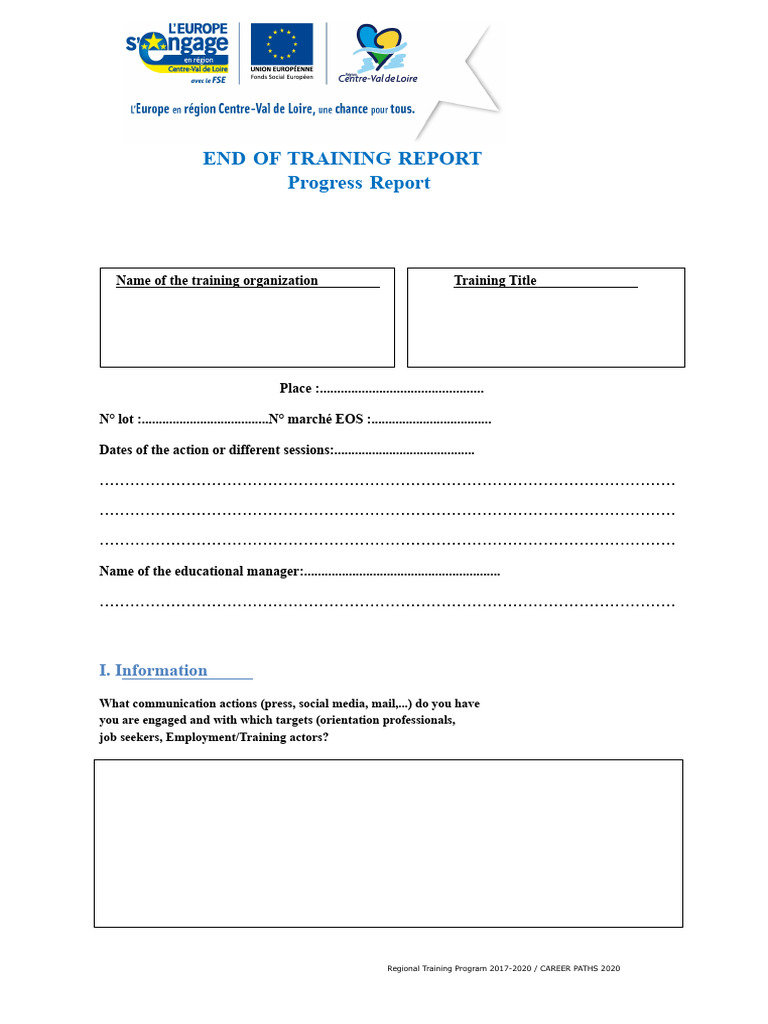 End of Training Report | PDF | Evaluation
