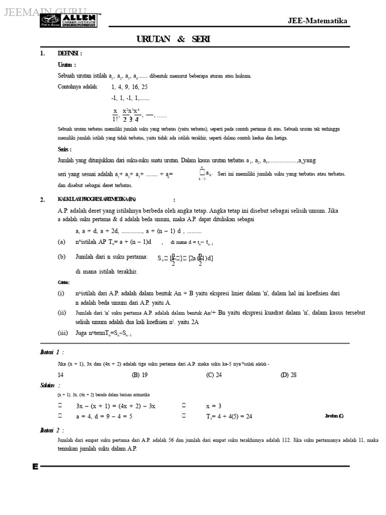 urutan dan deret-jeemain.guru.pdf | PDF