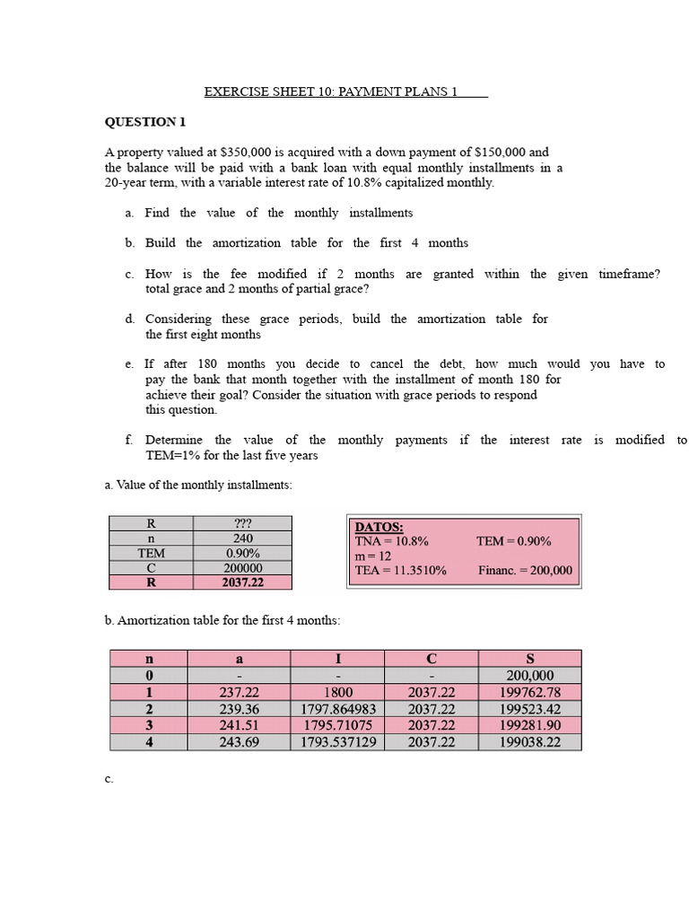Exercise Sheet 10 | PDF | Debt | Interest