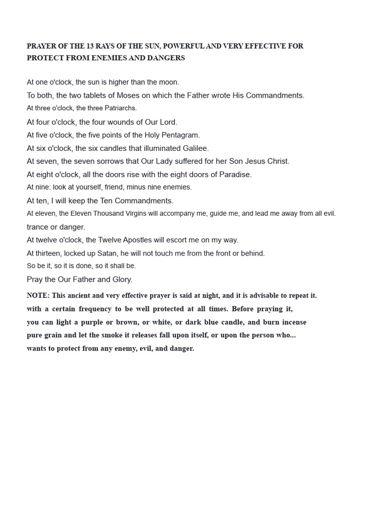Powerful Prayer for Protection Against Enemies | PDF | Jesus | Mary ...