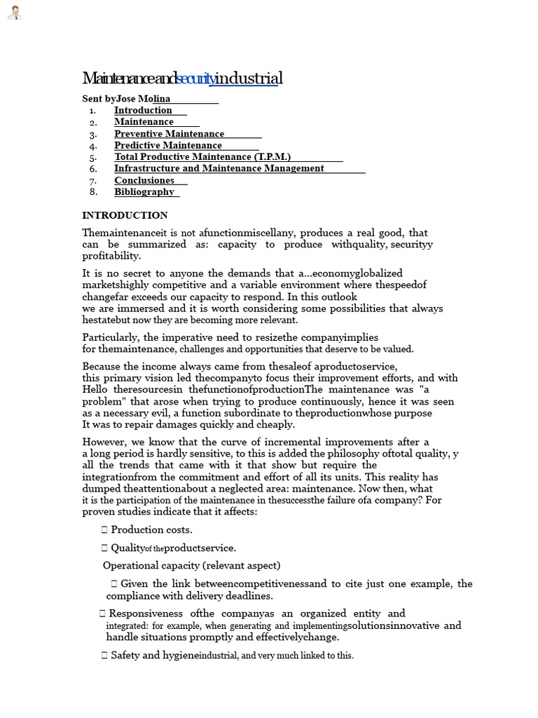 Maintenance and Industrial Safety | PDF