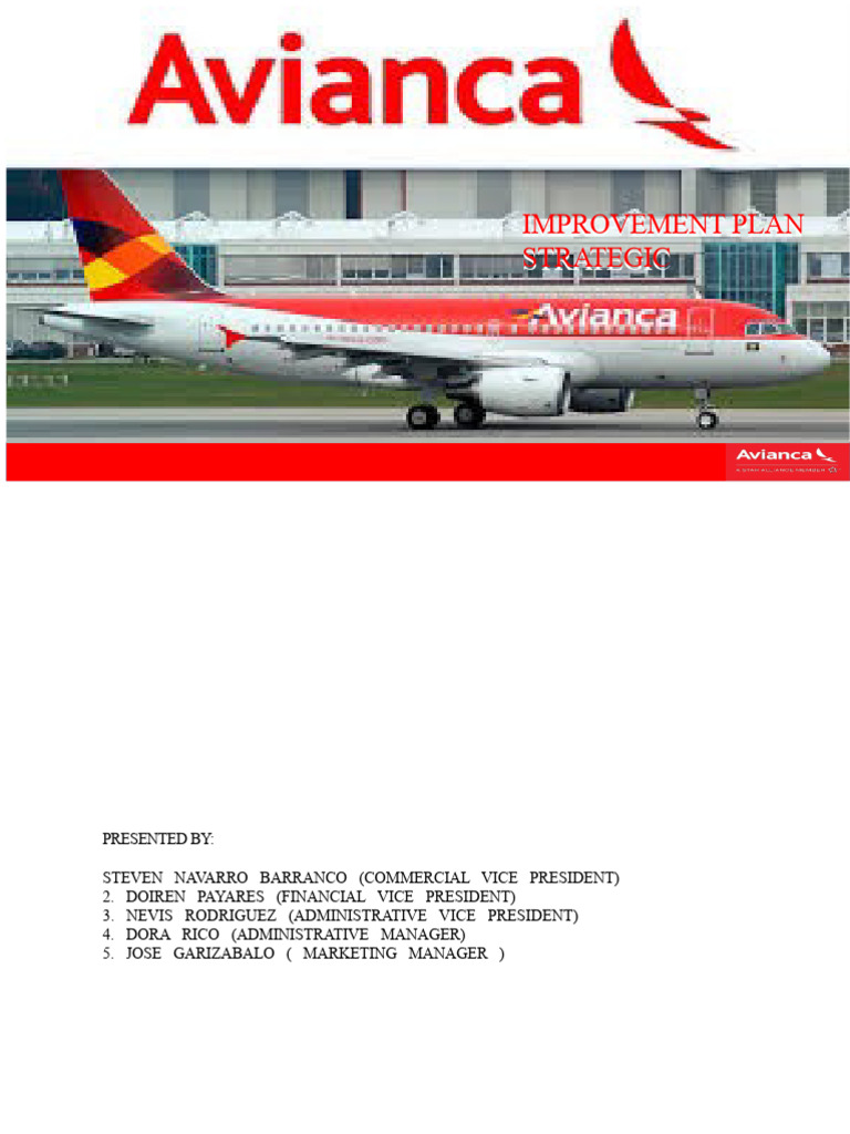 Avianca Strategic Improvement Plan 2024 | PDF | Airlines | Swot Analysis