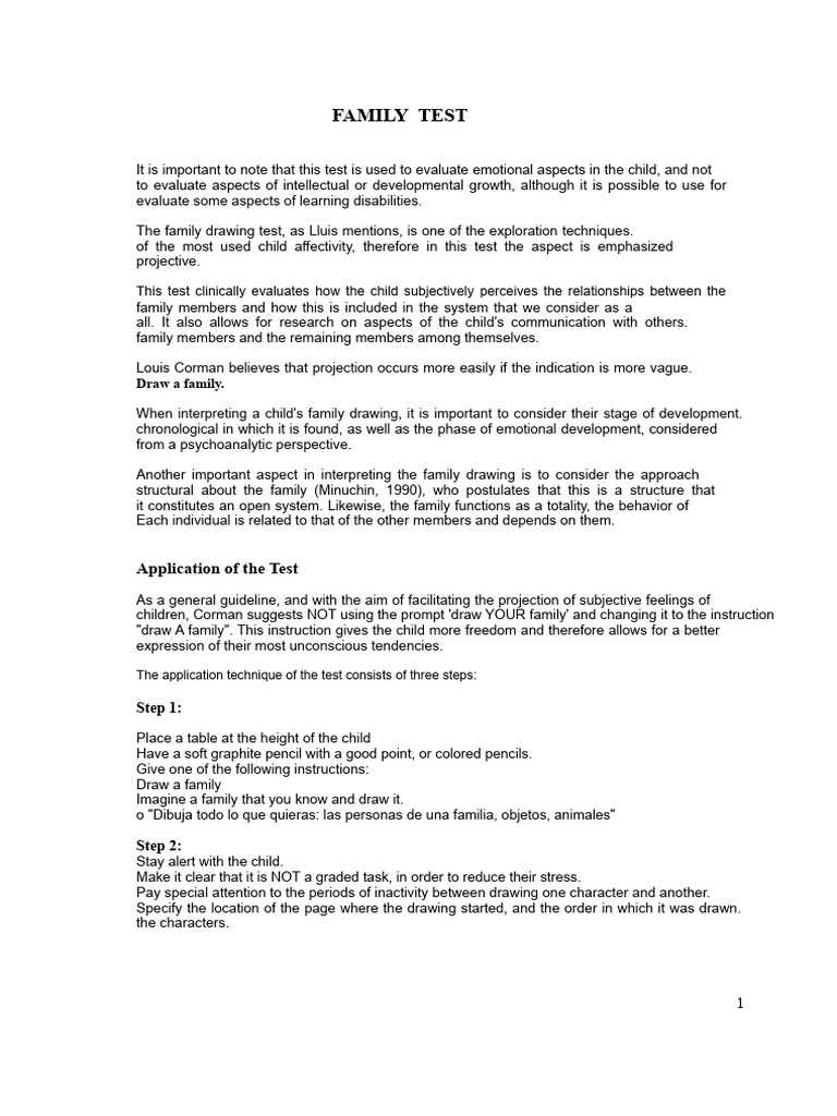 Family Drawing Test for Child Evaluation | PDF | Family | Sibling