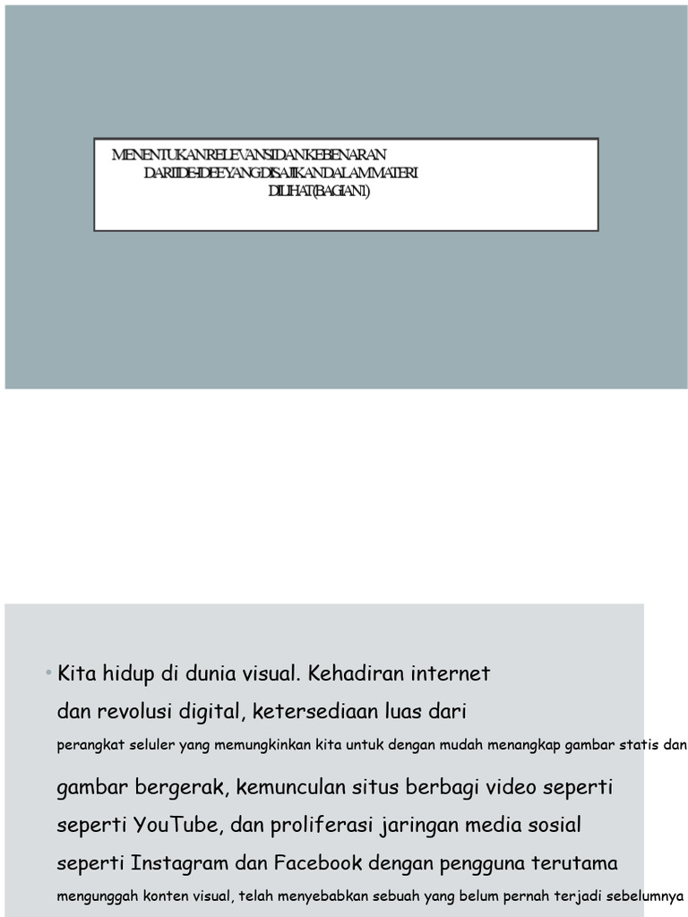 Relevansi dan Kebenaran dalam Media Visual | PDF