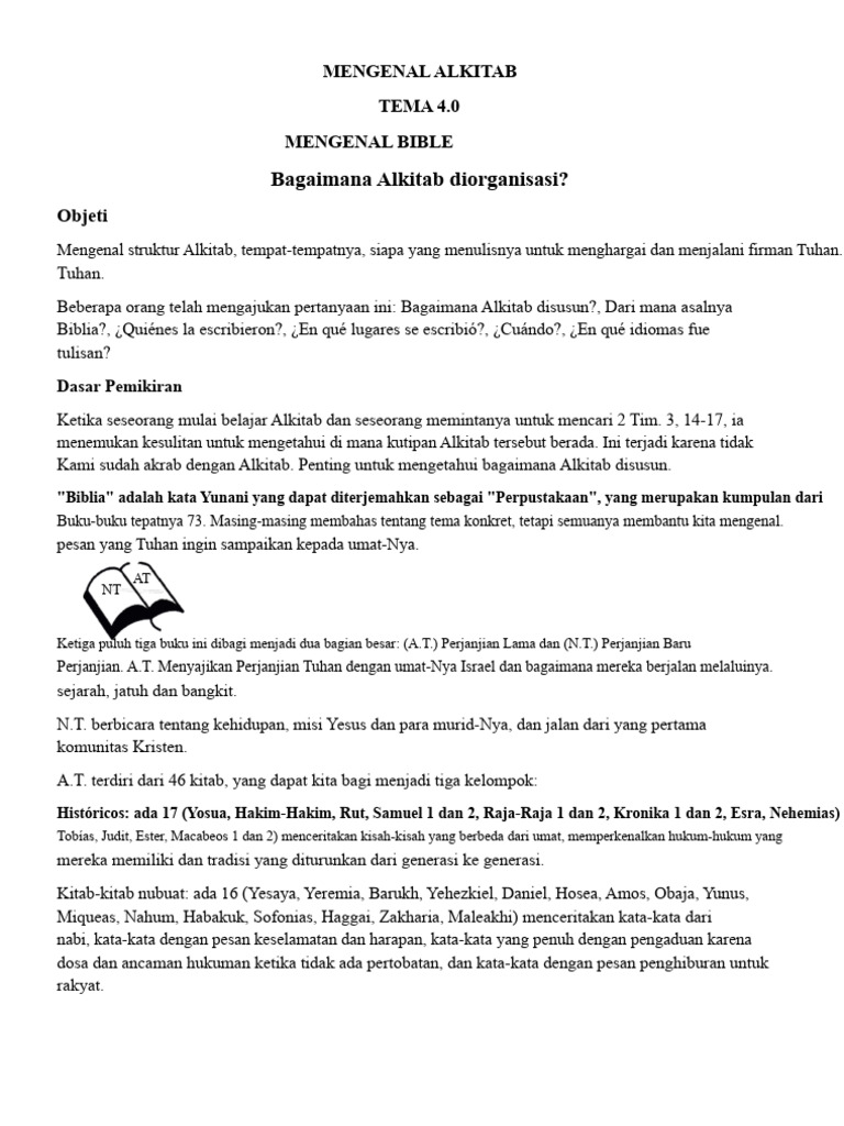 Struktur dan Isi Alkitab Terungkap | PDF