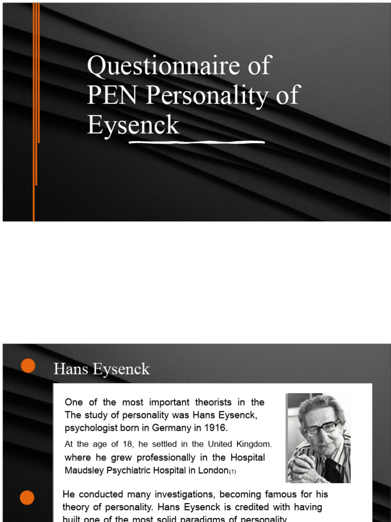 Eysenck's PEN Personality Model Overview | PDF | Extraversion And ...
