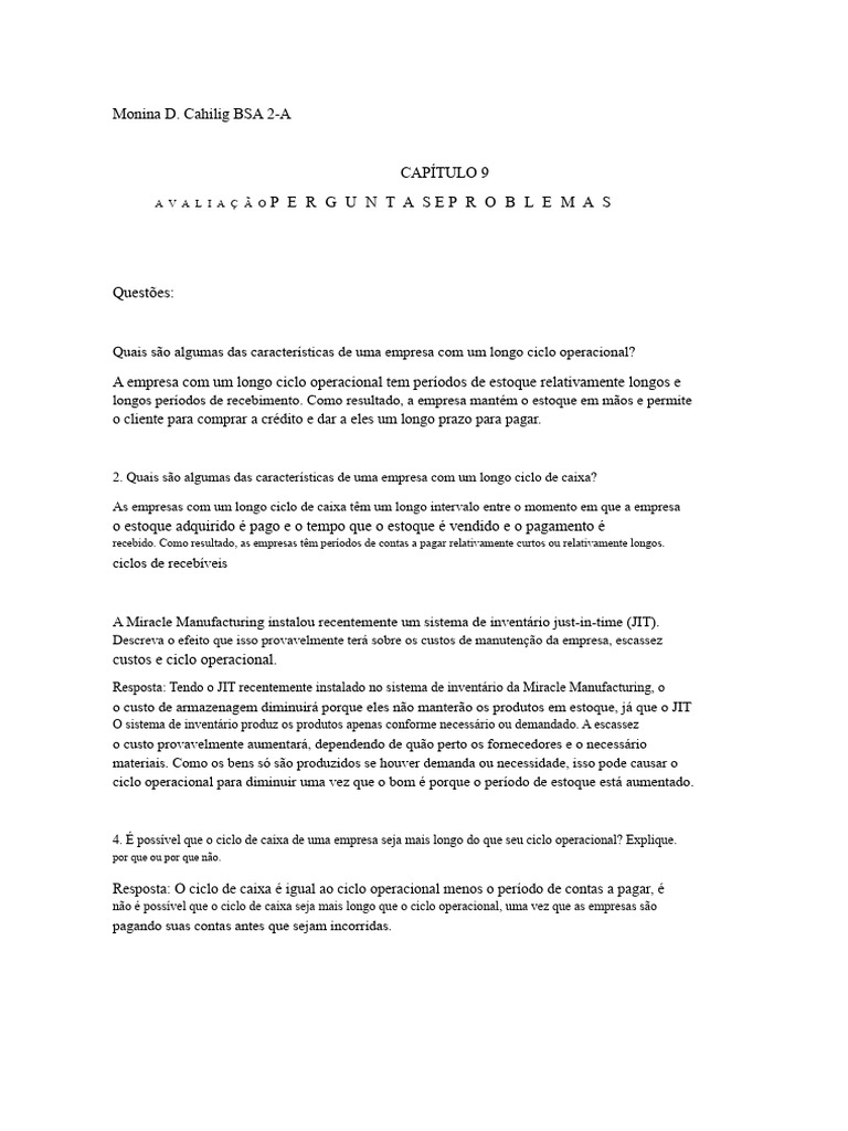 R E V I E W Q U E S T I O N S E P R O B L E M A S.docx | PDF | Despesa | Apple Inc.