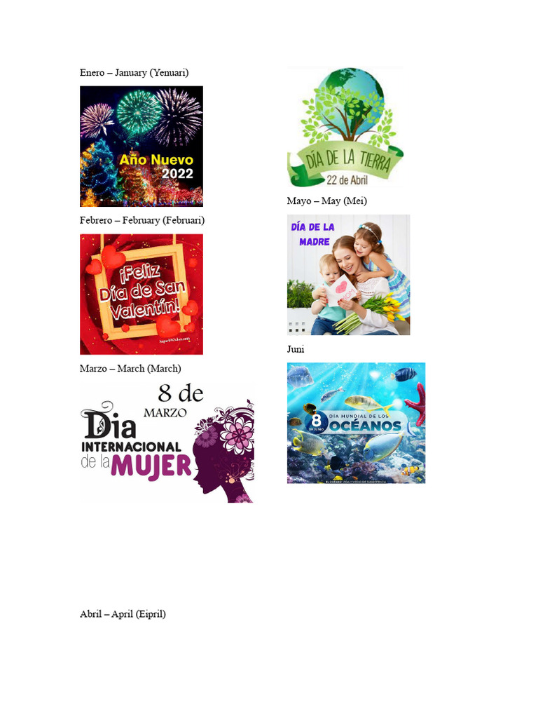 Bulan-Bulan Dalam Setahun Dalam Bahasa Inggris | PDF