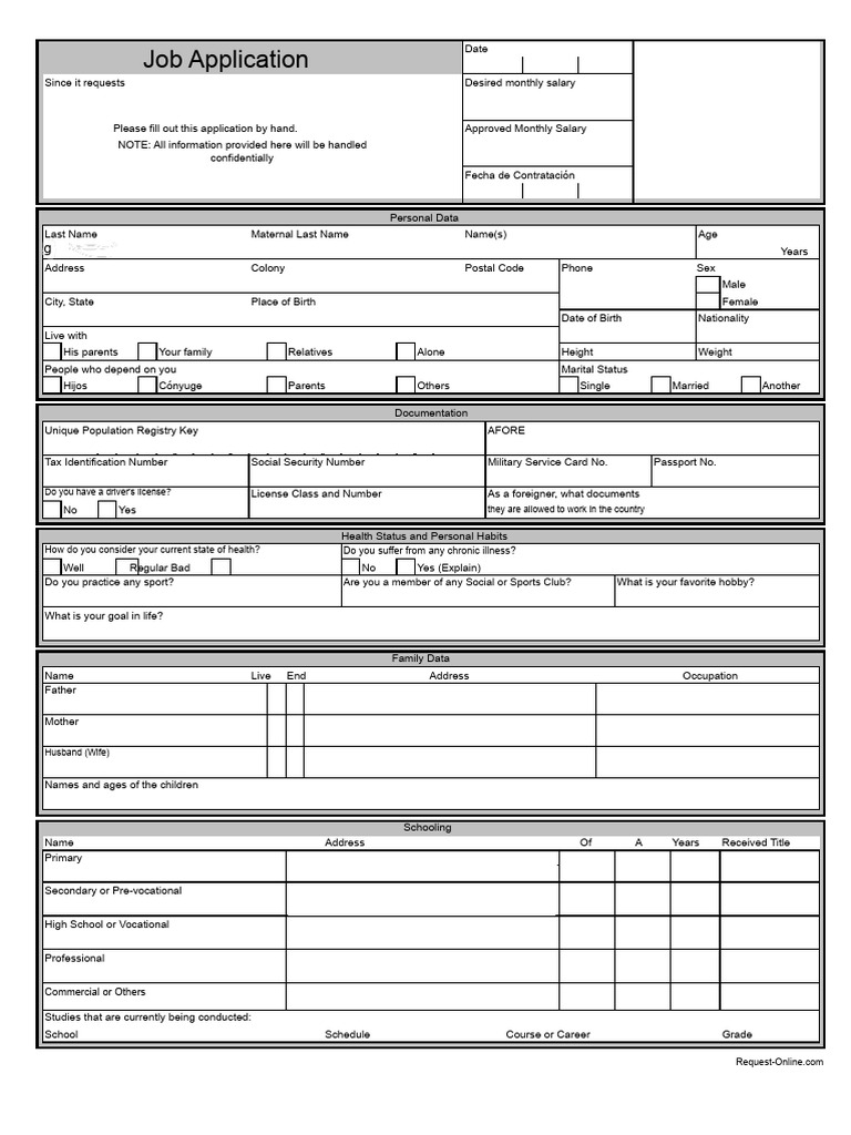 Job Application PDF (1) | PDF