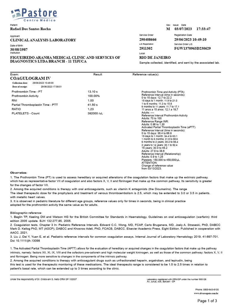 136565 | PDF | Coagulation | Medical Specialties