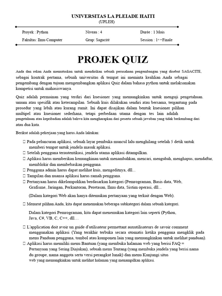 Proyek Kuis Python | PDF