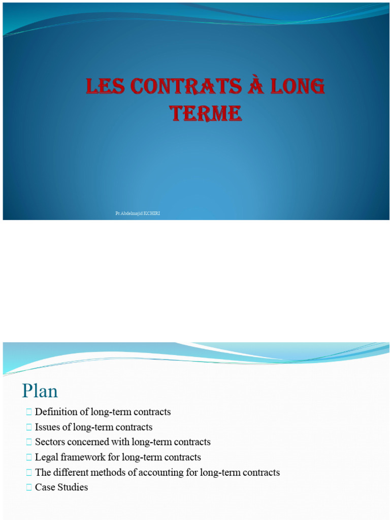 Long-Term Contracts PPT by M.Kchiri (Automatic Recording) | PDF | Banks ...