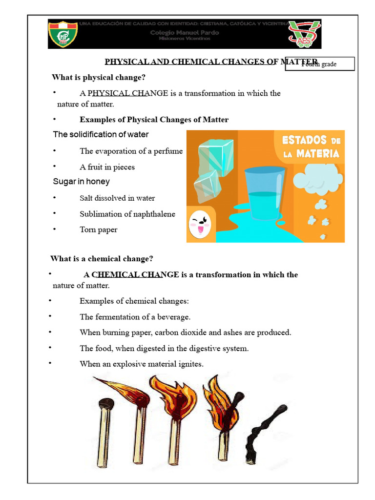 Physical vs Chemical Changes Explained | PDF