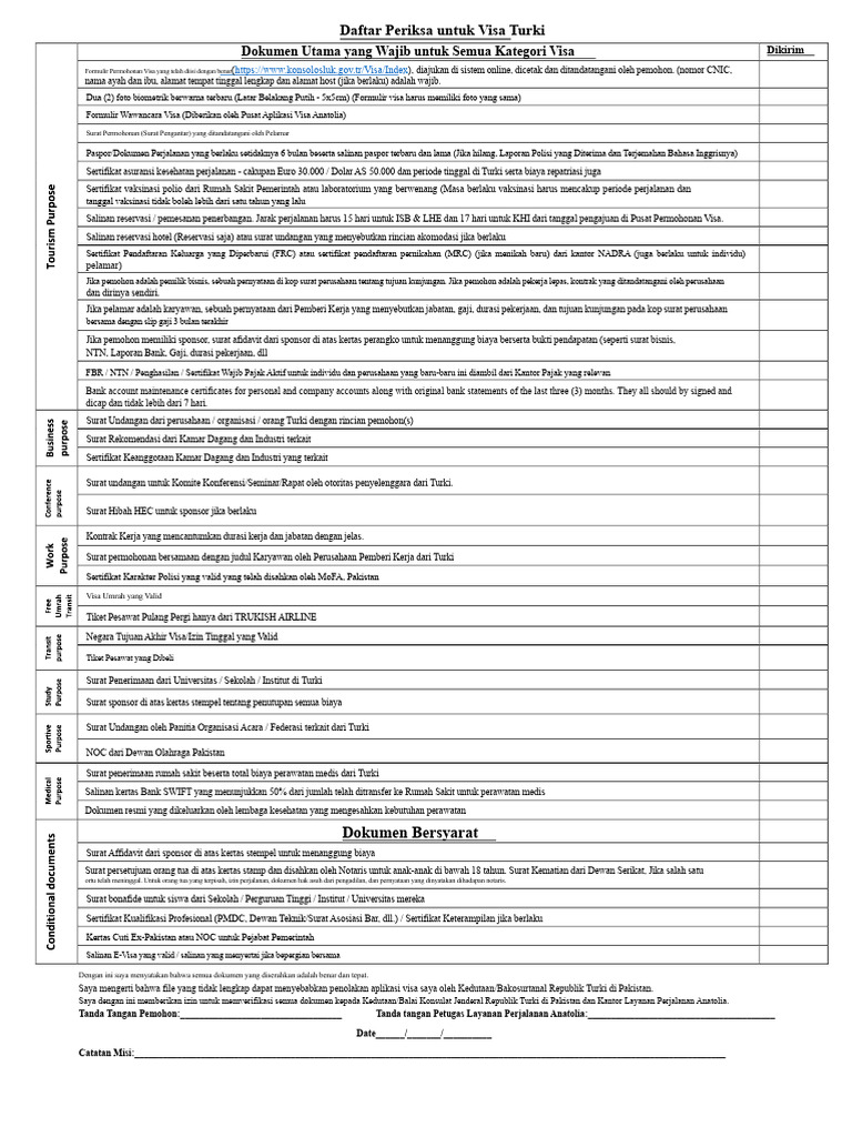 checklist-form turkey.pdf | PDF