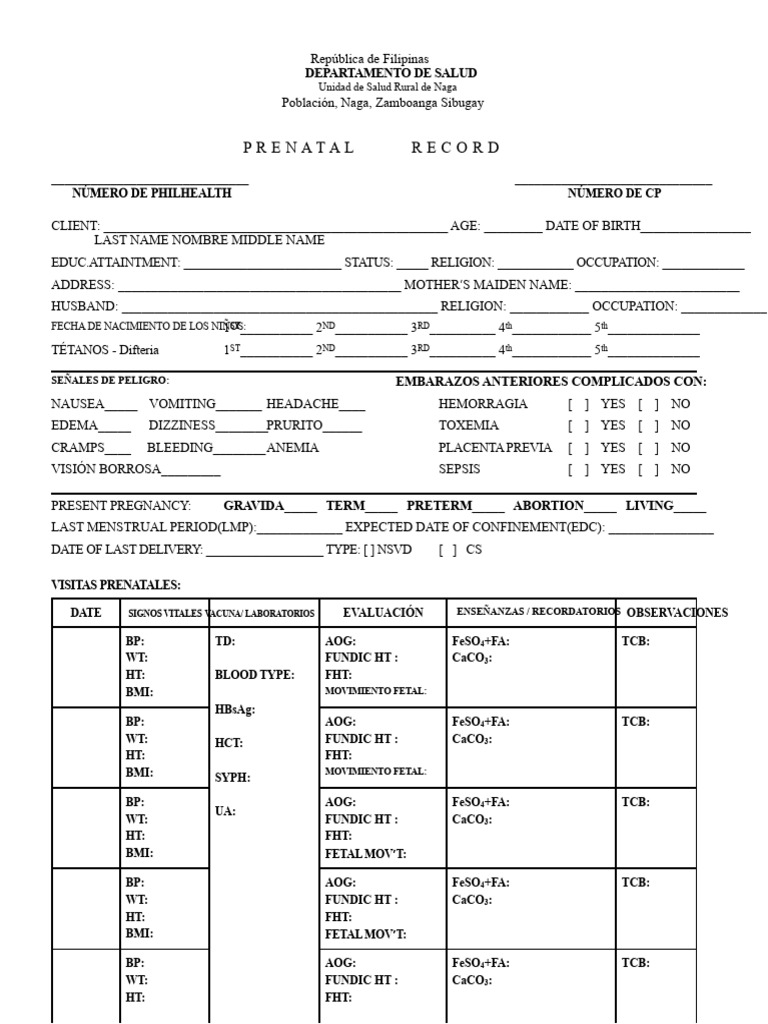 ITR Prenatal v.3 | PDF | Salud pública | Humanidades Médicas
