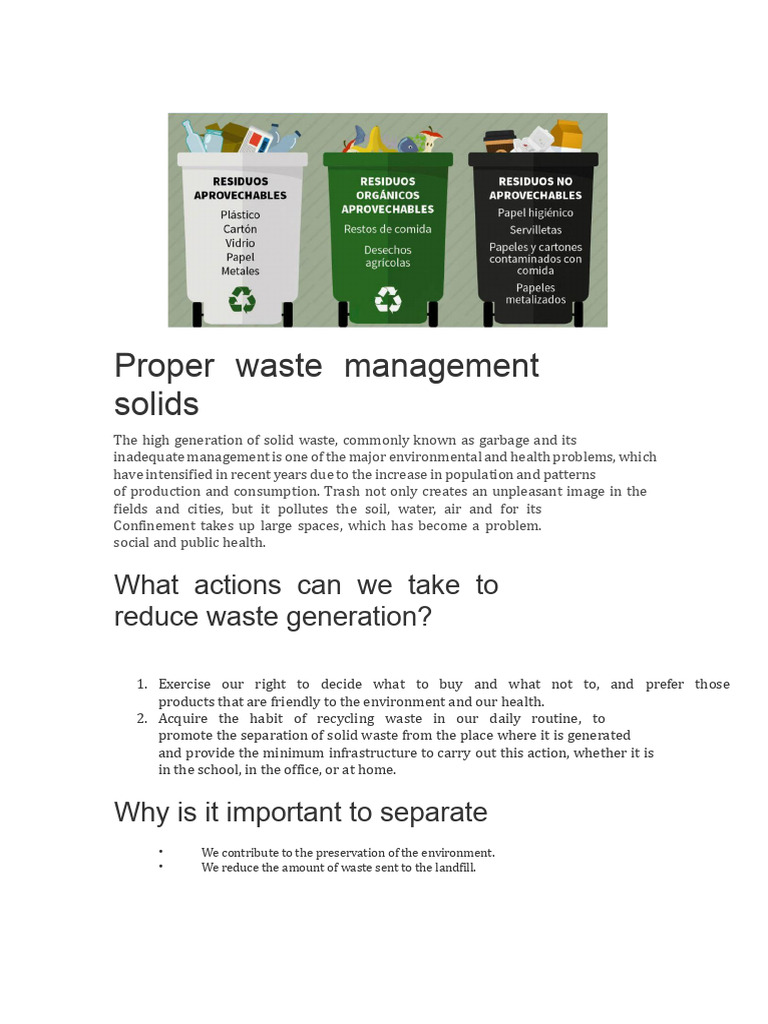 7. Proper management of solid waste | PDF