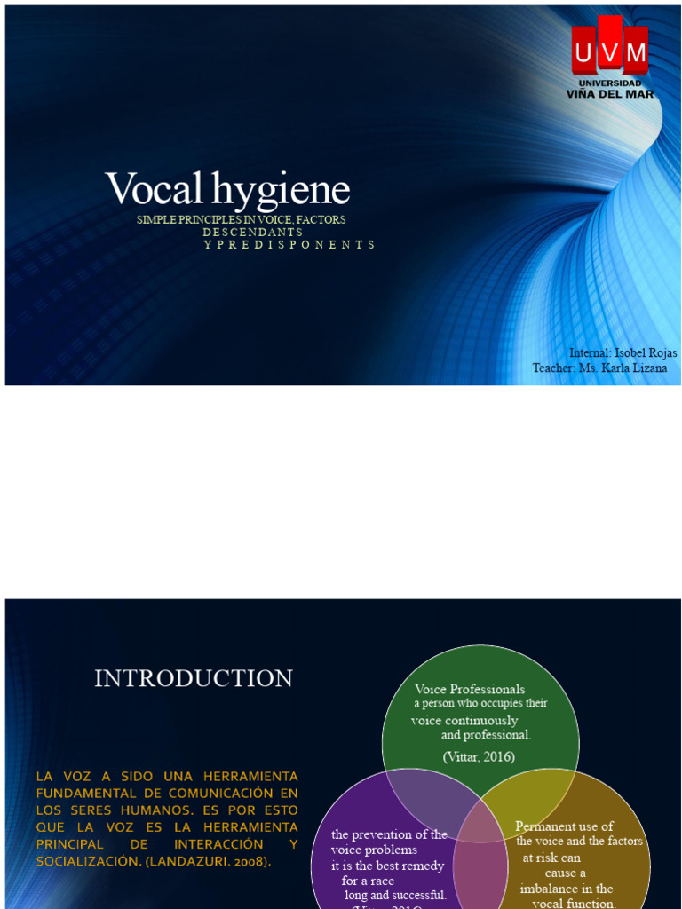 Vocal Hygiene | PDF | Medical Specialties | Diseases And Disorders