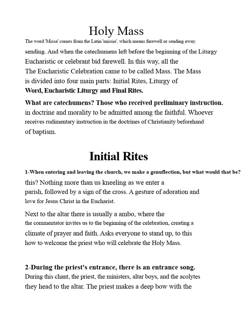 Holy Mass PDF | PDF | Eucharist | Mass (Liturgy)