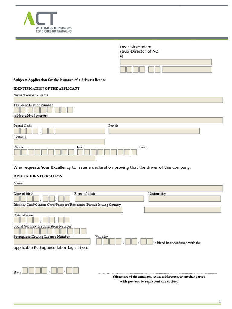 Application To Address The ACT For A Declaration For The Issuance of A ...
