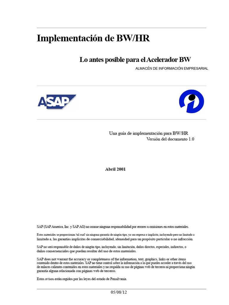 Guía de Implementación de SAP BW - RRHH | PDF | Gestión de recursos ...
