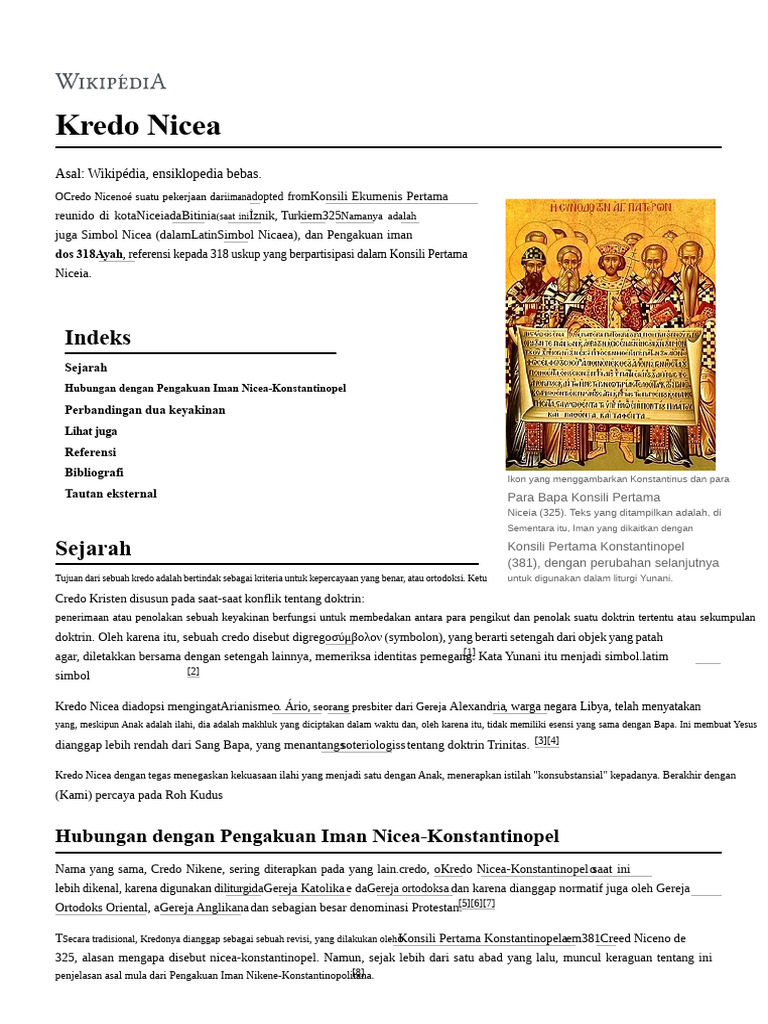 Sejarah dan Makna Kredo Nicea | PDF