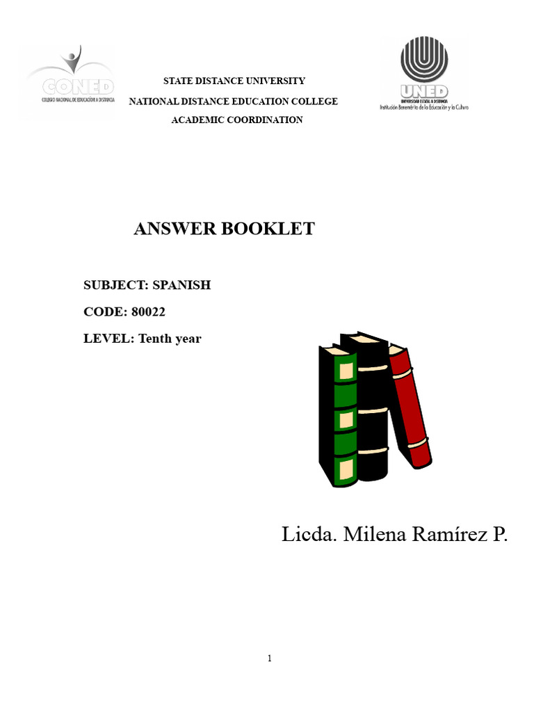 Answer Booklet Tenth 10 | PDF | Grammatical Tense | Language Mechanics