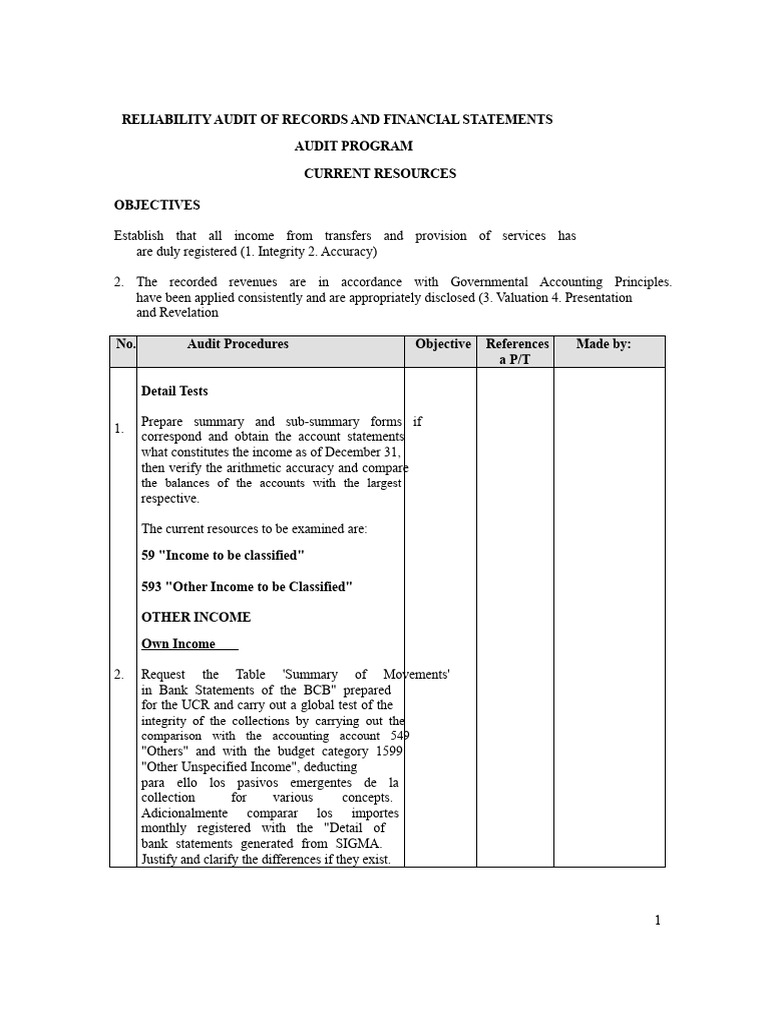 Reliability Audit of Financial Records | PDF | Audit | Accounting