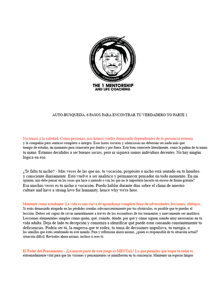 Plan de Auto-Búsqueda en 6 Pasos de Derrick Grace II | PDF