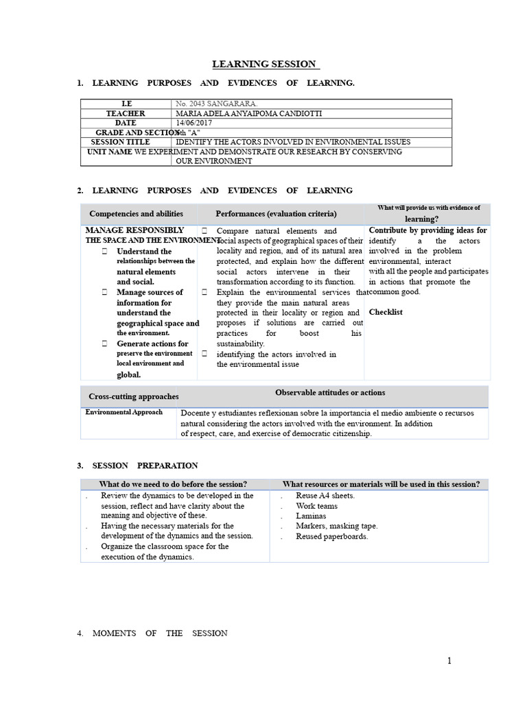 PERSONAL Identify The Actors Involved in Environmental Issues | PDF | Sustainability | Learning