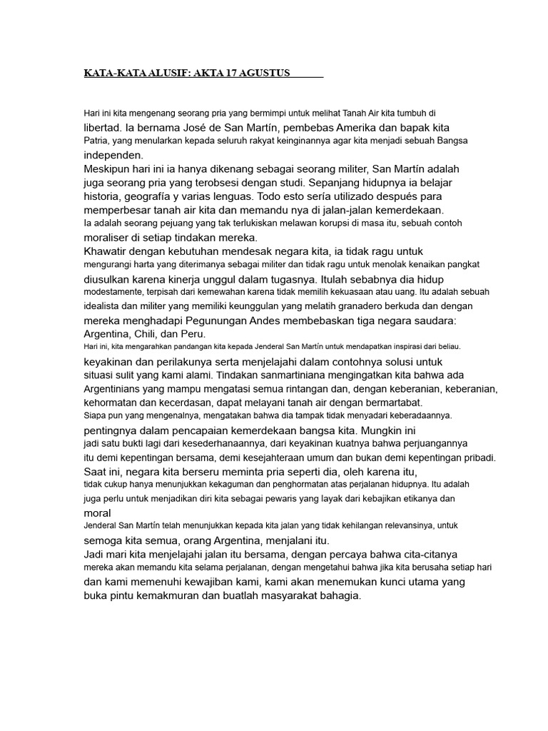 Kata-Kata Yang Merujuk Kepada San Martín | PDF