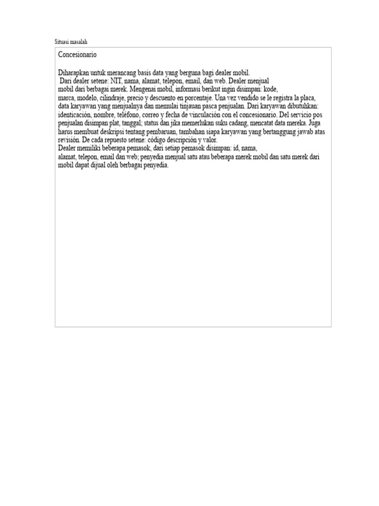 Basis Data Dealer Mobil Terintegrasi | PDF