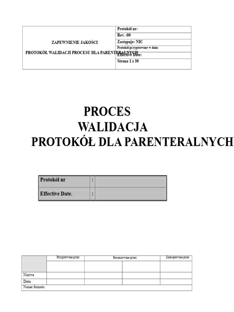 Walidacja Procesów Parenteralnych | PDF