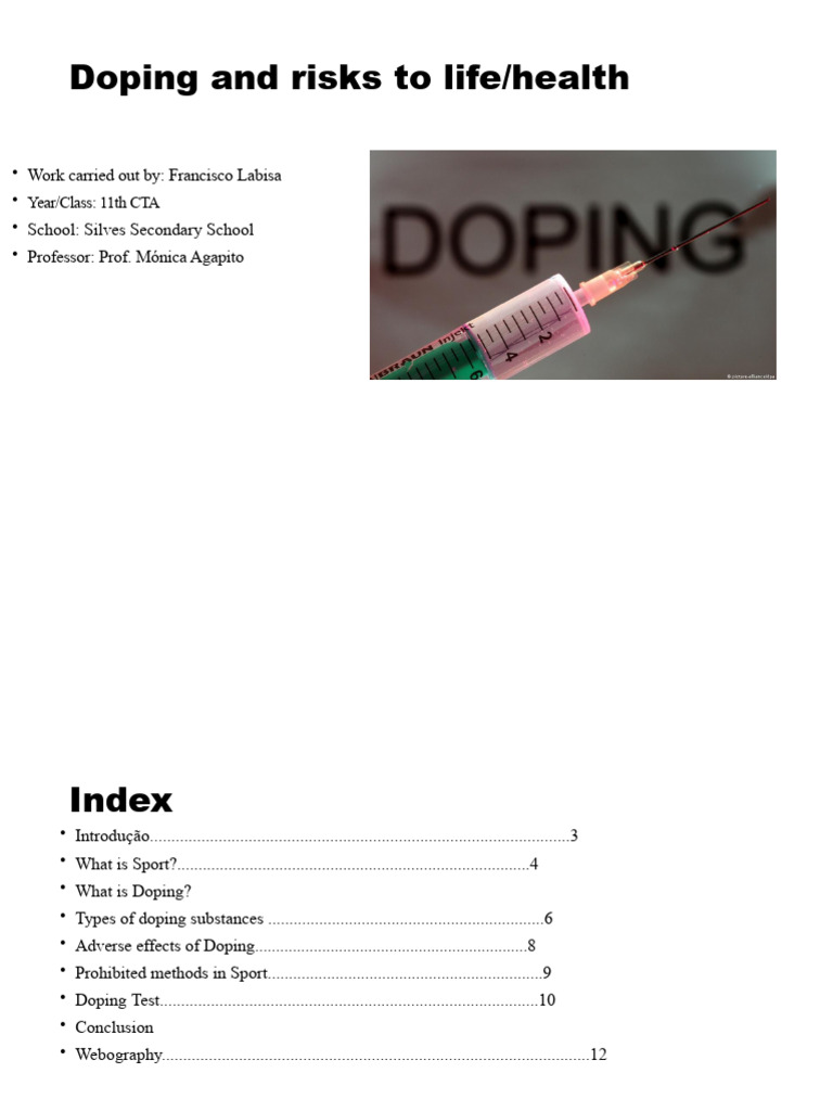 Doping and Life Risks | PDF | Doping In Sport | Drug Test