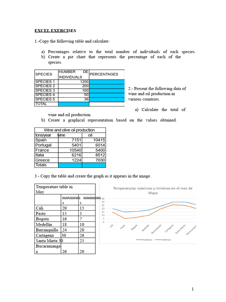 EXCEL EXERCISES | PDF