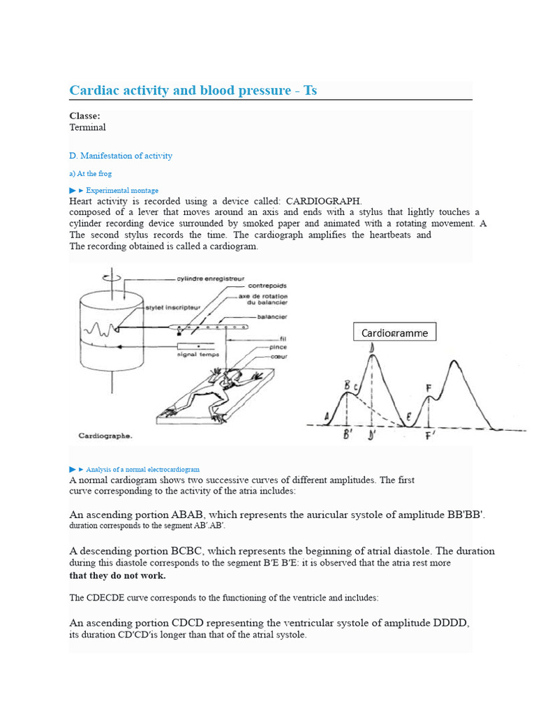 Cardiac Activity and Blood Pressure | PDF | Blood Pressure | Angiotensin