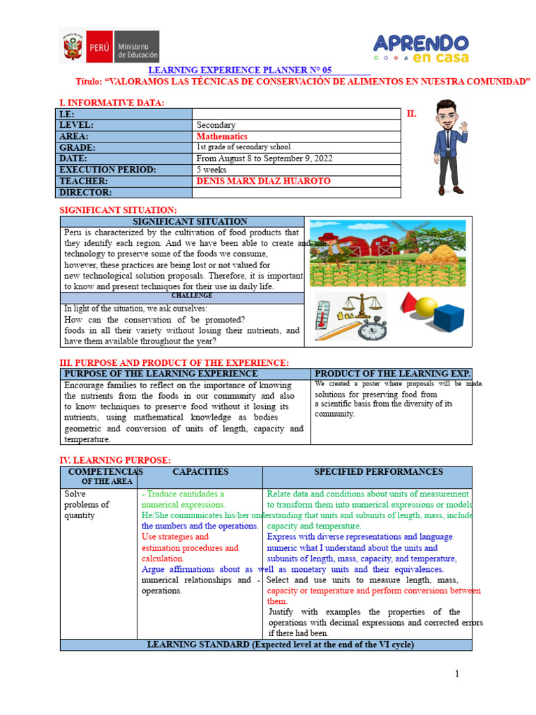 1st EDA5 PLANNER | PDF | Decimal | Shape