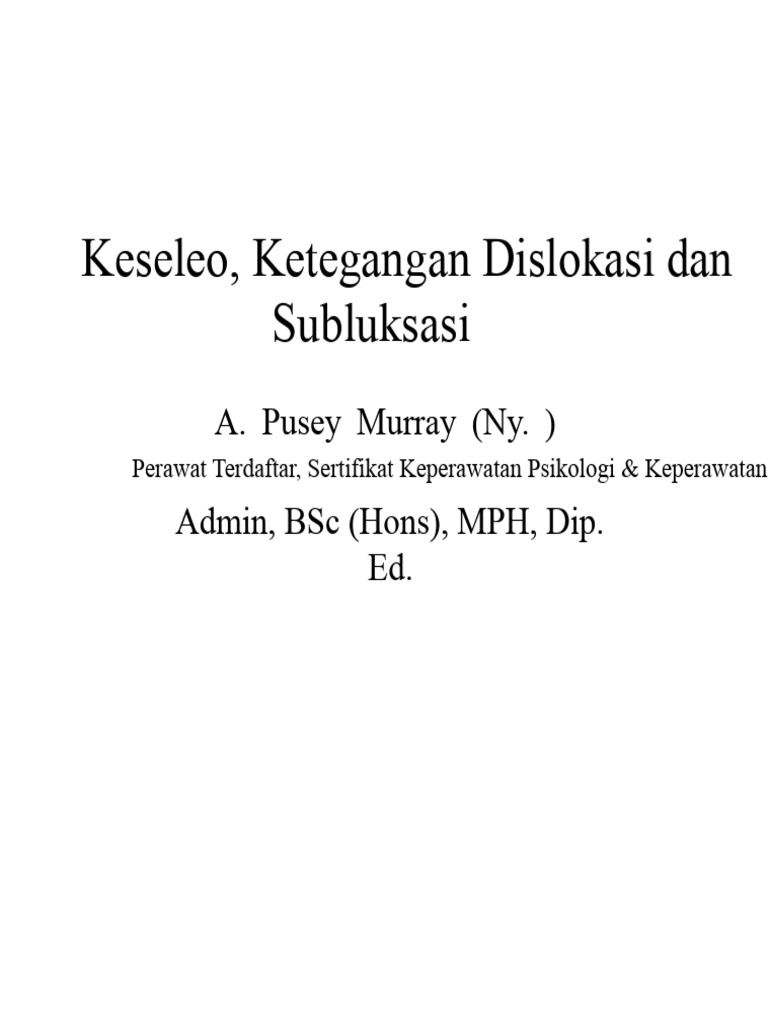 Sprain Dan Ketegangan | PDF