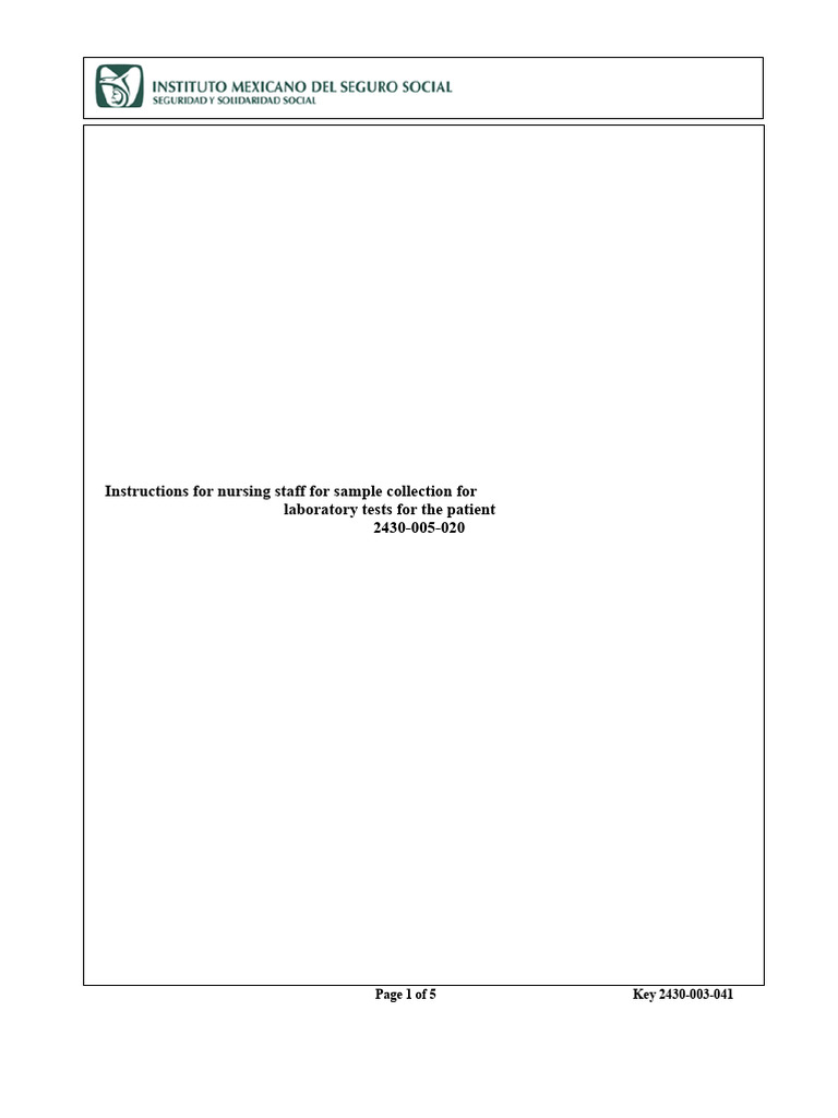 Nursing Guidelines for Sample Collection | PDF | Urine | Medical ...