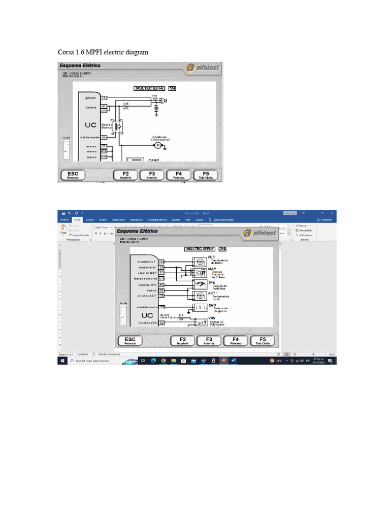 Corsa MPFI Electrical Diagram | PDF