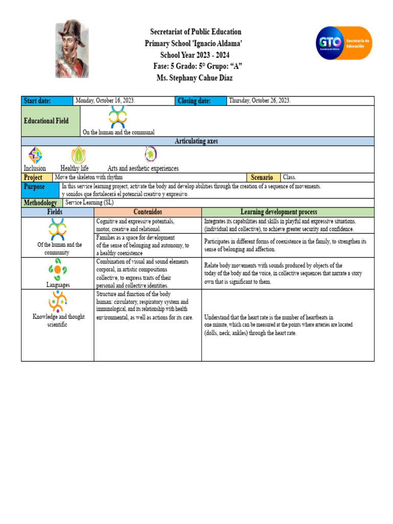 Planning From October 16 To 27 Let's Move The Skeleton Q3 | PDF | Heart ...