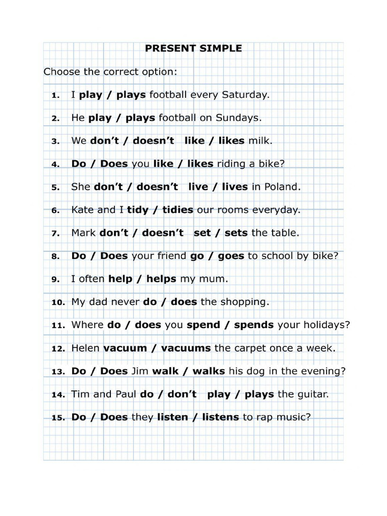 Worksheet Simple Present | PDF