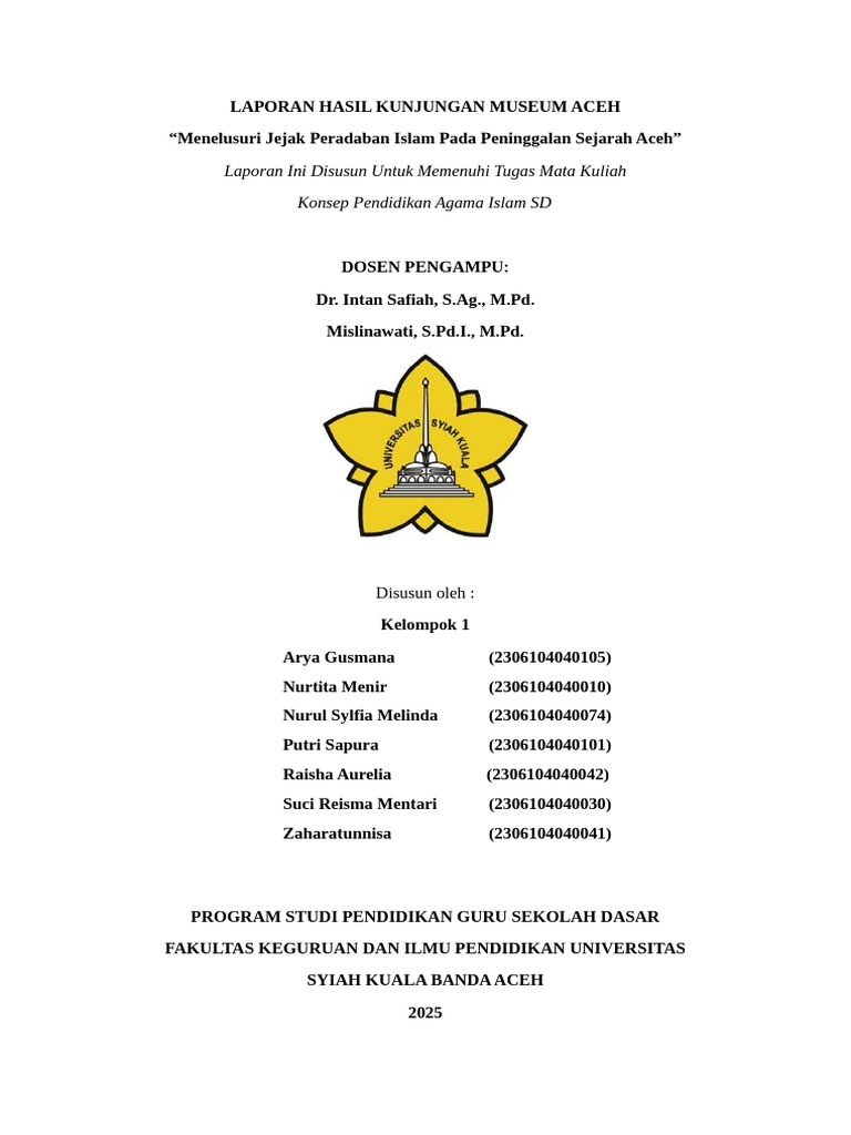 Laporan Hasil Kunjungan Museum Aceh | PDF