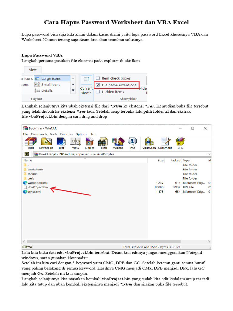 Cara Hapus Password Worksheet Dan VBA Excel | PDF