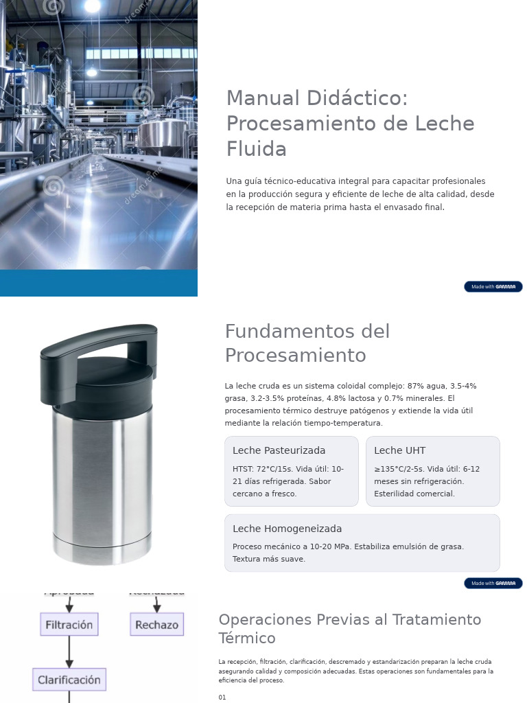 Manual Didactico Procesamiento de Leche Fluida | PDF | Leche