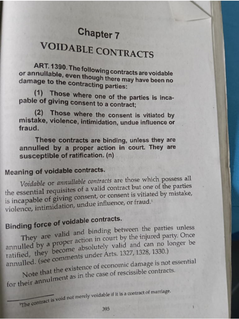 Voidable Contracts | PDF