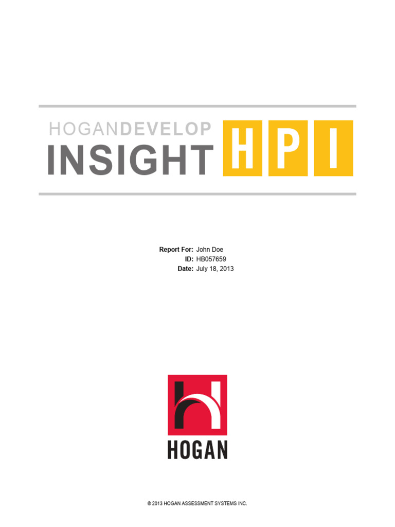 HoganDevelop Insight HPI Occ Scales | PDF | Learning | Interpersonal ...