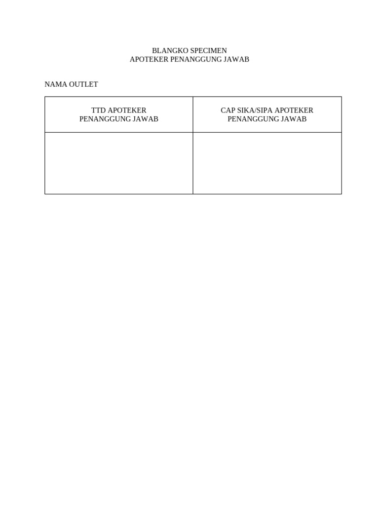 Blangko Specimen | PDF